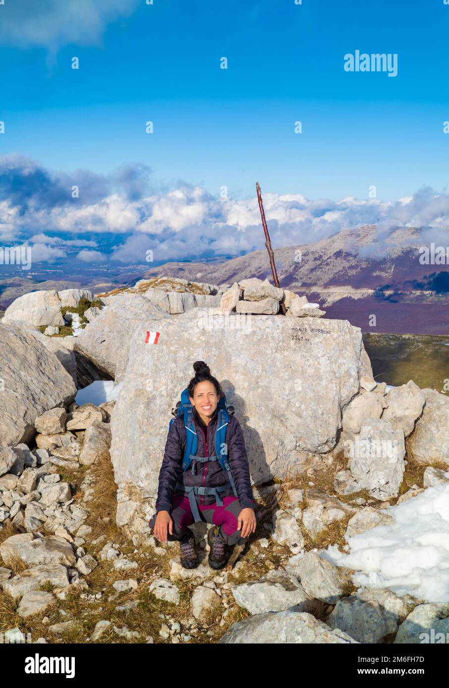 Duchessa lake Morrone mount (Italy) - The landscape summit with snow of ...