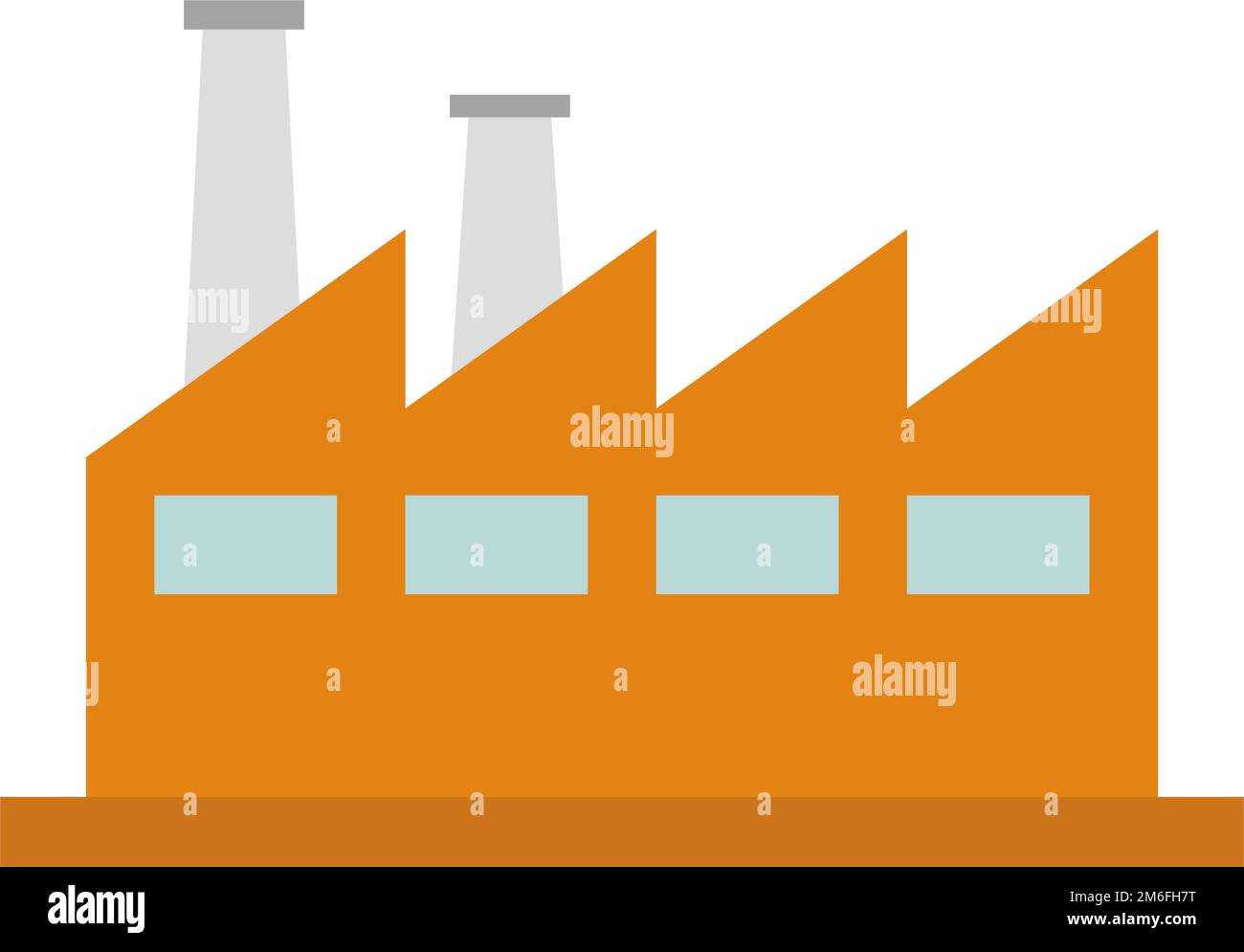 Flat design factory icon. Manufacturing plant. Editable vector Stock ...
