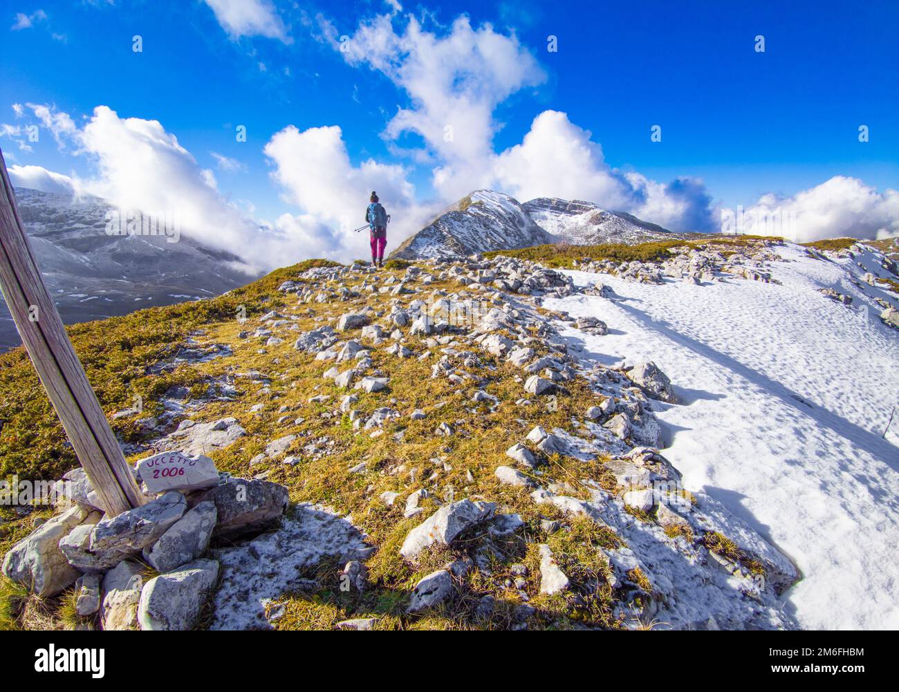 Duchessa lake Morrone mount (Italy) - The landscape summit with snow of ...
