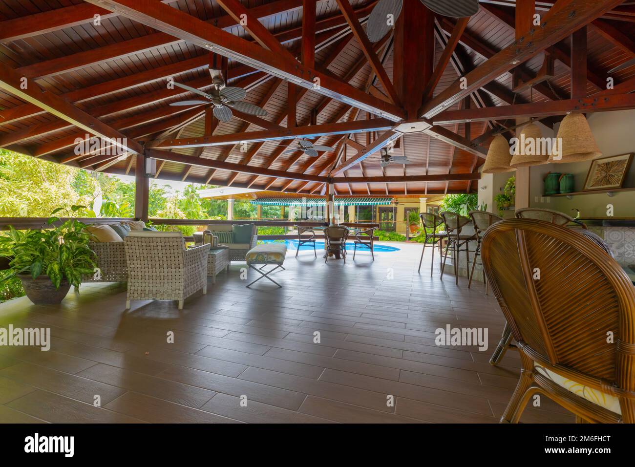 Panama David, American bar with swimming pool Stock Photo - Alamy