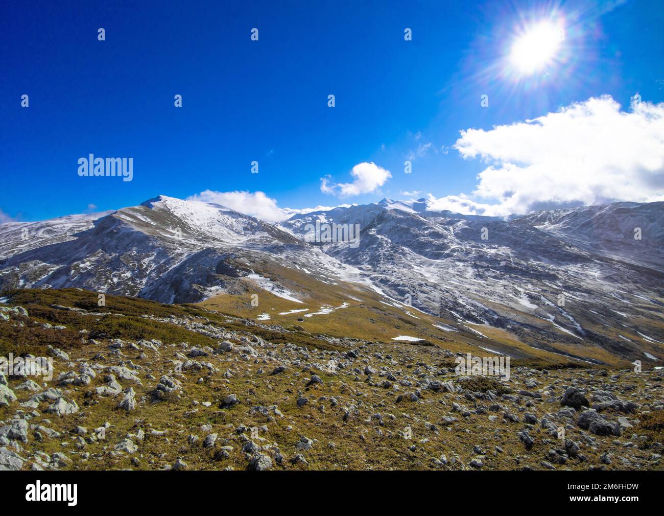 Duchessa lake Morrone mount (Italy) - The landscape summit with snow of ...