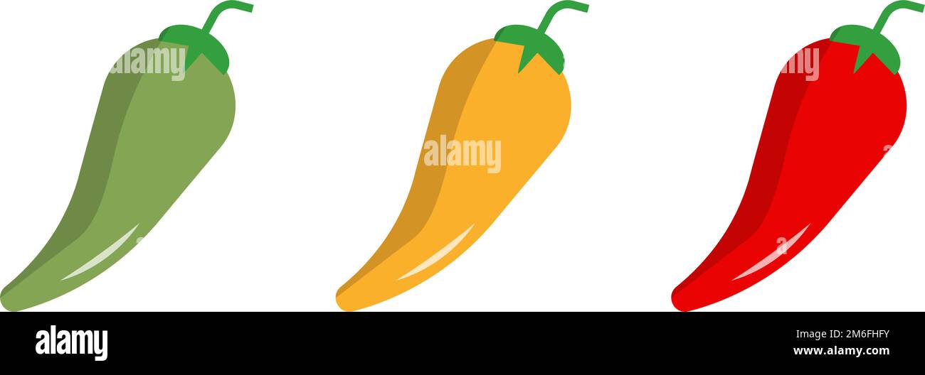 Chili and jalapeno icon set. Editable vector Stock Vector Image & Art ...