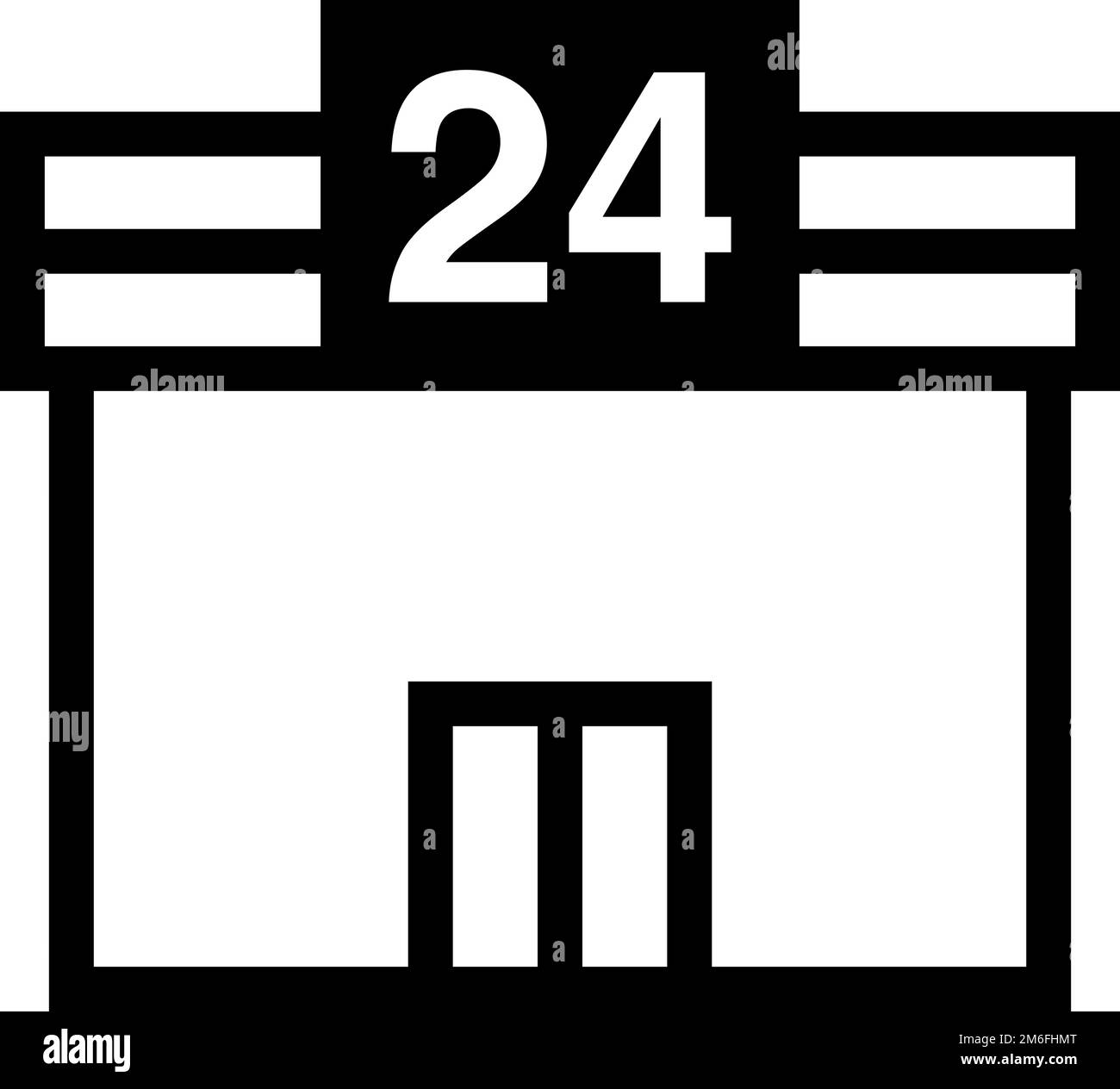 Simple 24-hour convenience store icon. Retail store. Editable vector ... Simple 24-hour convenience store icon. Retail store. Editable vector ...