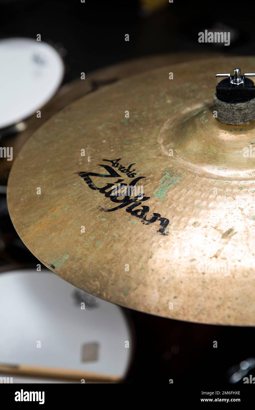 Idles drummer Jon Beavis's kit photographed at Factory Studios, Bristol ...