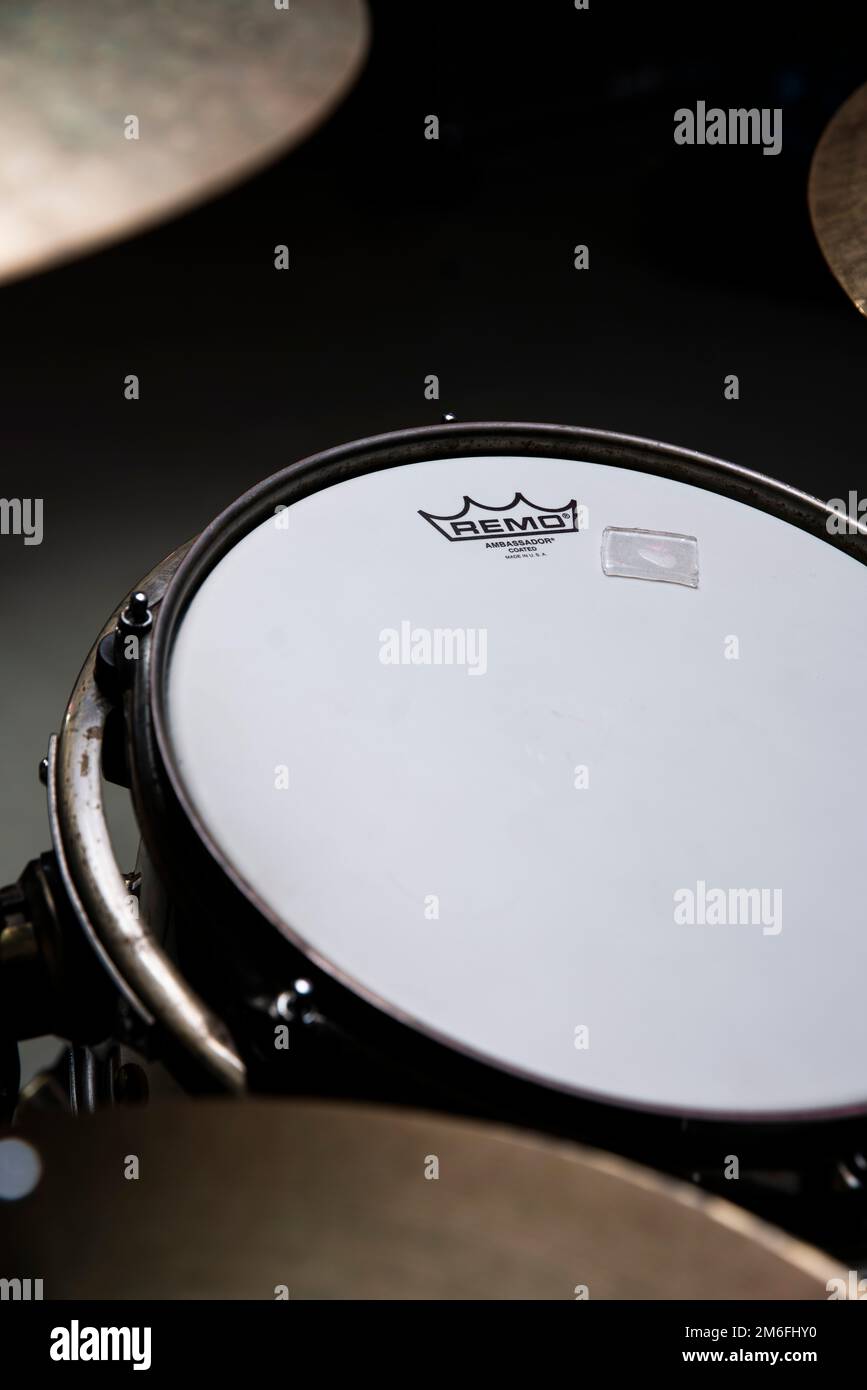 Idles drummer Jon Beavis's kit photographed at Factory Studios, Bristol ...