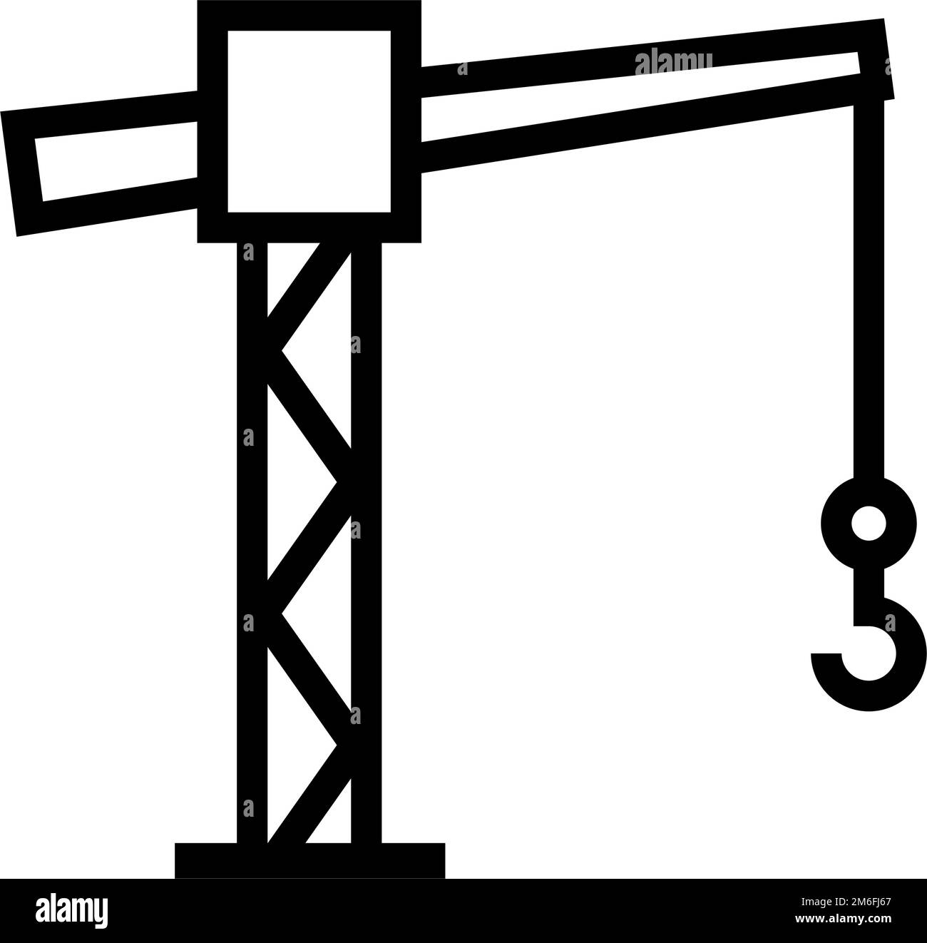 Tower crane icon at construction site. Temporary lifting equipment ...