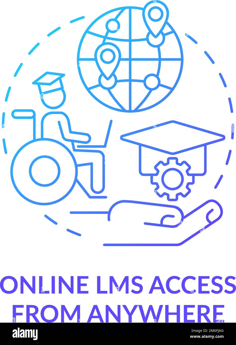 Online LMS access from anywhere blue gradient concept icon Stock Vector ...