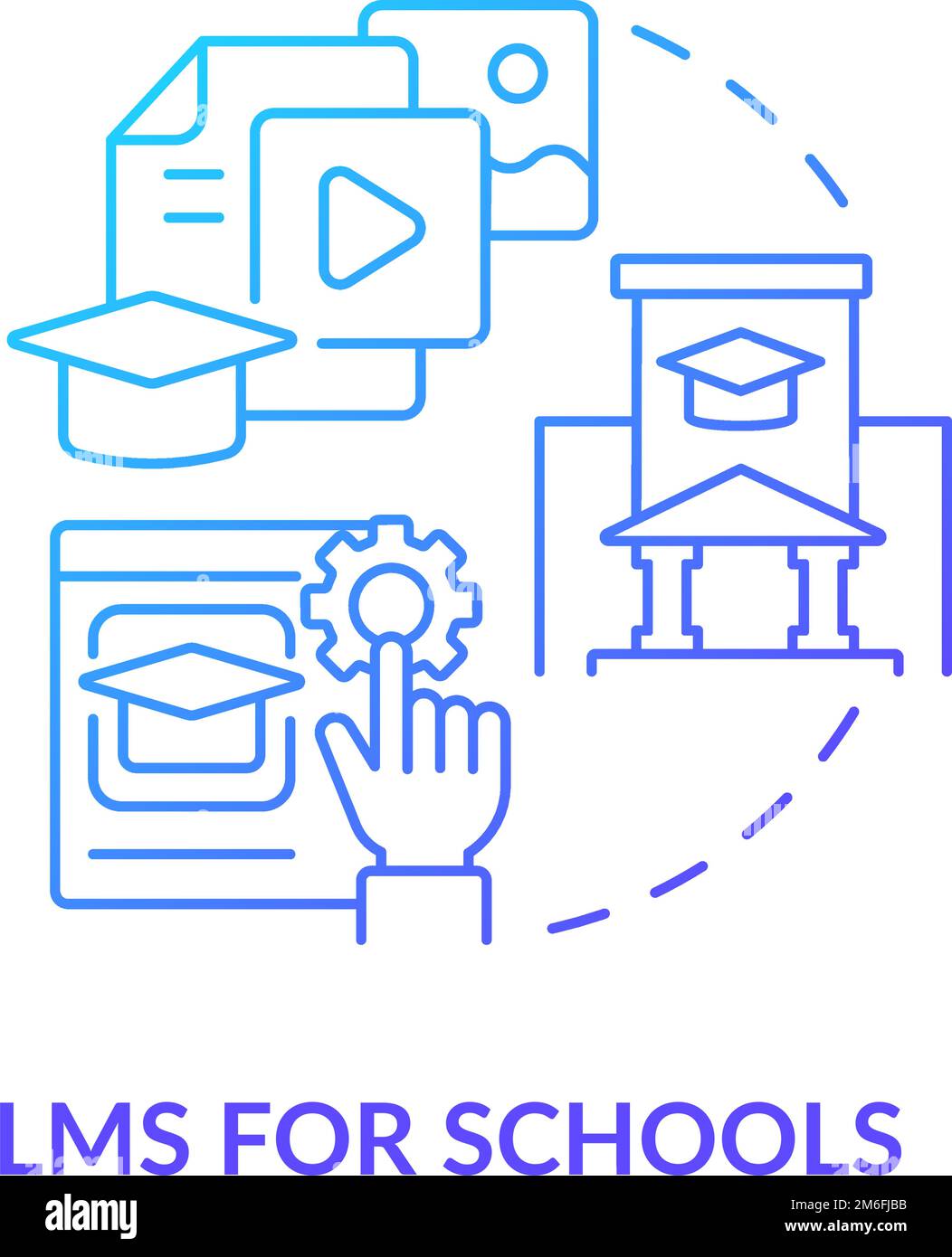 Learning management system for school blue gradient concept icon Stock Vector Image & Art - Alamy
