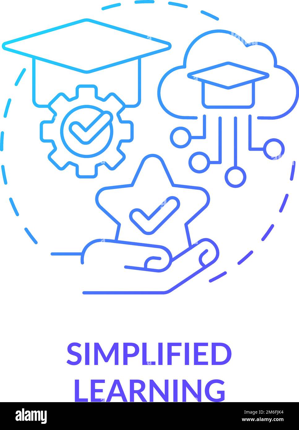 Simplified learning blue gradient concept icon Stock Vector Image & Art - Alamy