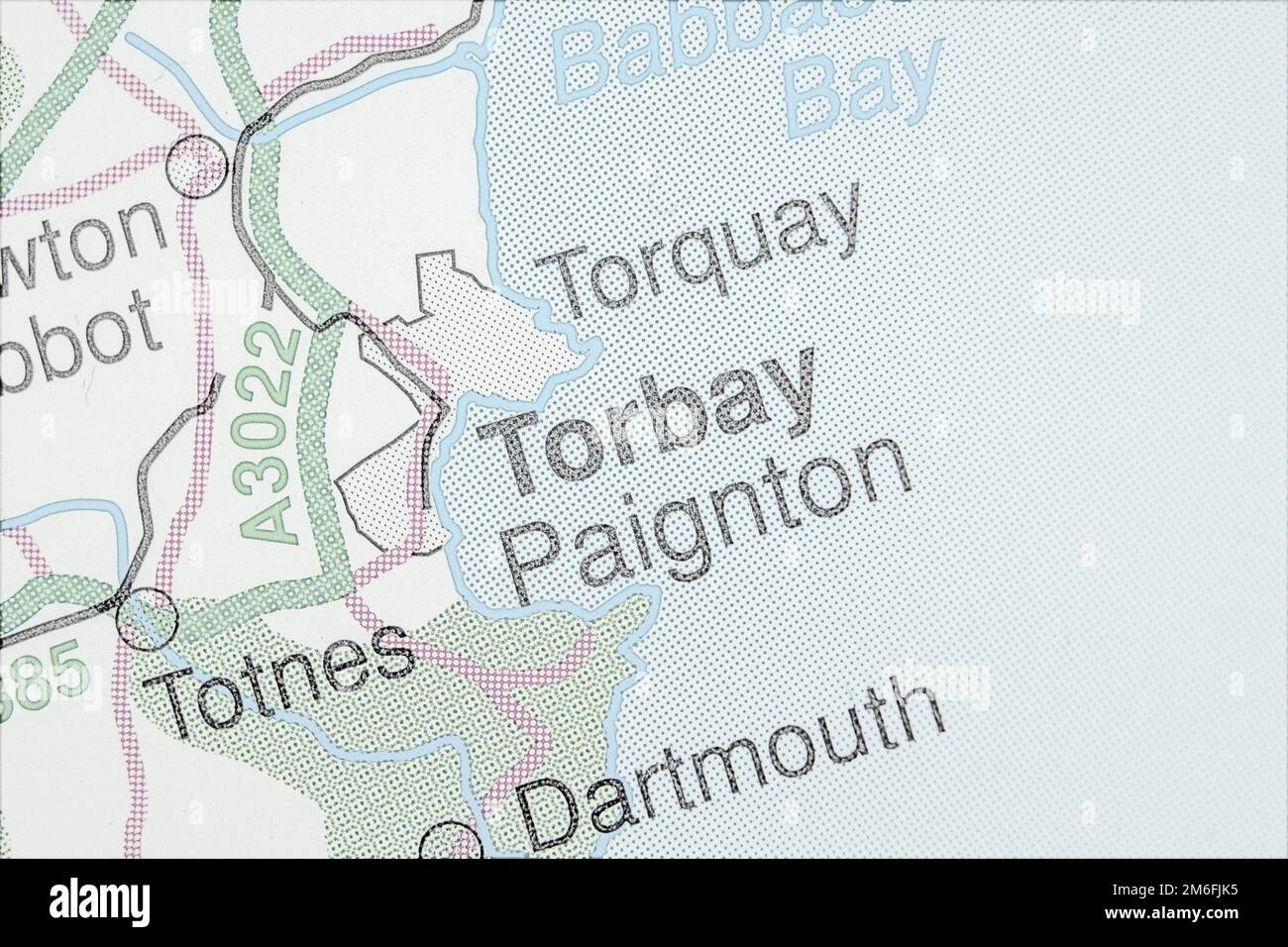 Torbay, United Kingdom atlas map town name - line drawing Stock Photo ...