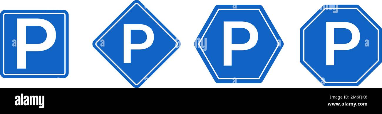 Parking sign icon set. Parking and bicycle parking. Parking area ...