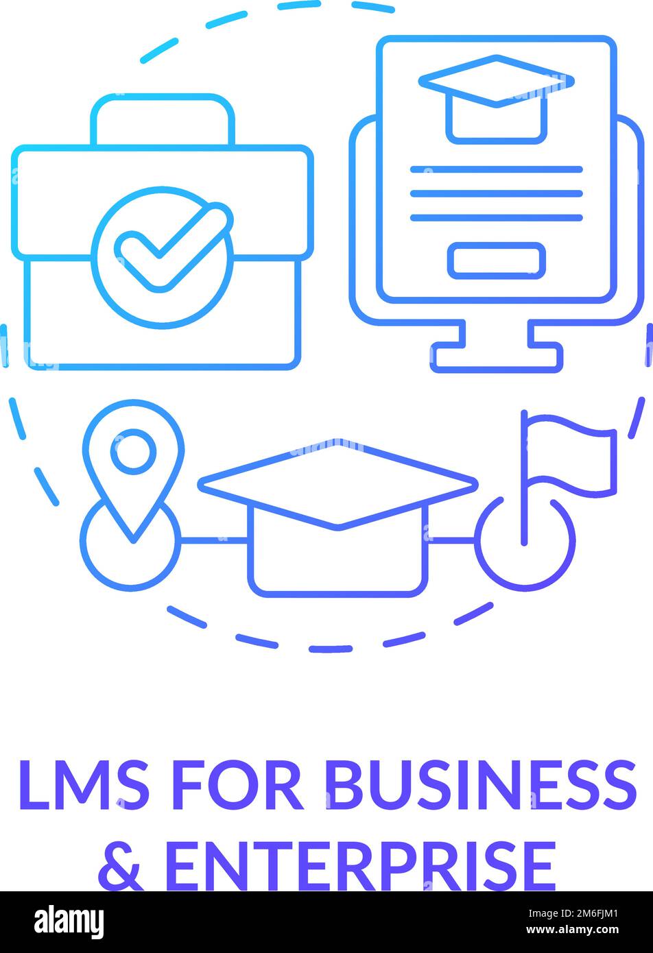 LMS for business and enterprise blue gradient concept icon Stock Vector ...