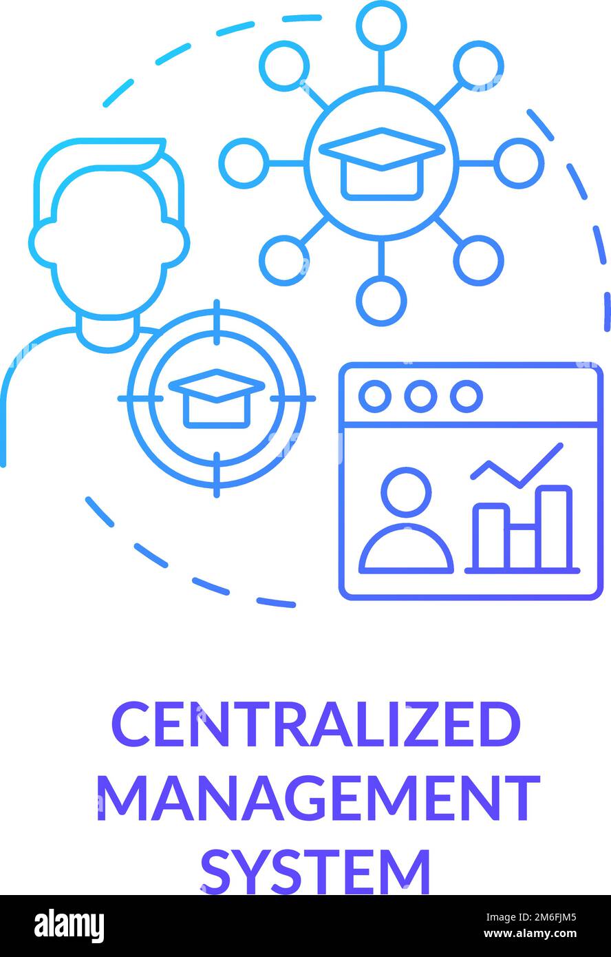 Centralised management system blue gradient concept icon Stock Vector ... Centralised management system blue gradient concept icon Stock Vector ...