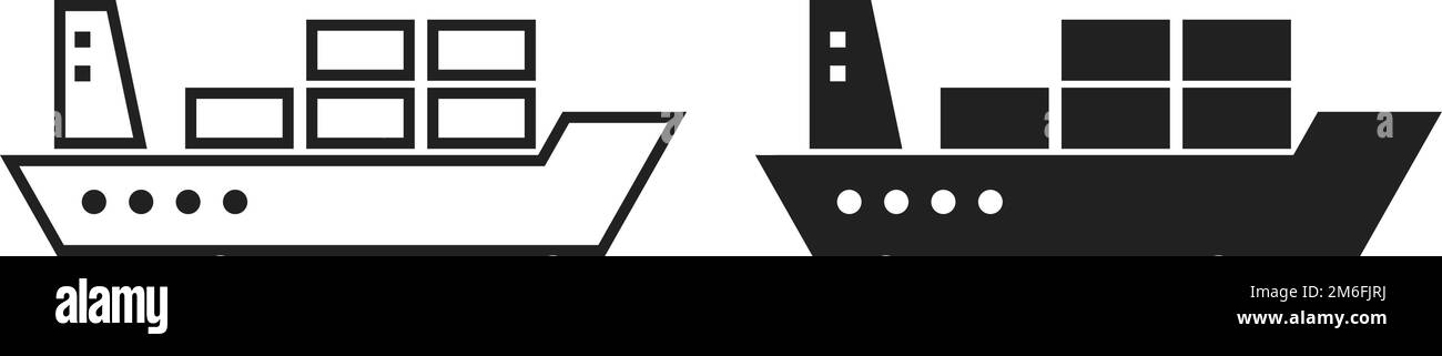 Cargo ship icon set. Maritime transport. Editable vector Stock Vector ...