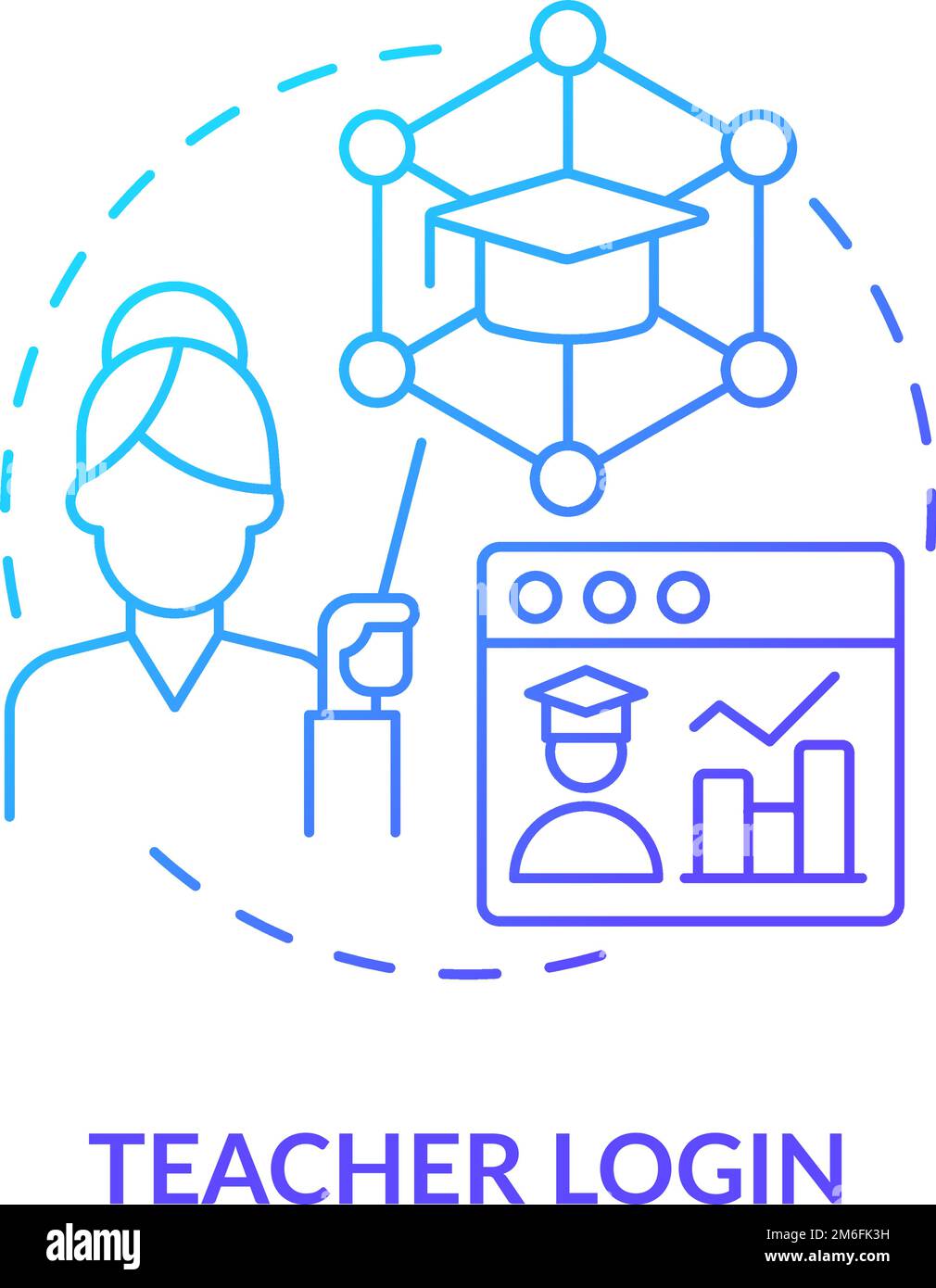 Teacher login blue gradient concept icon Stock Vector Image & Art - Alamy