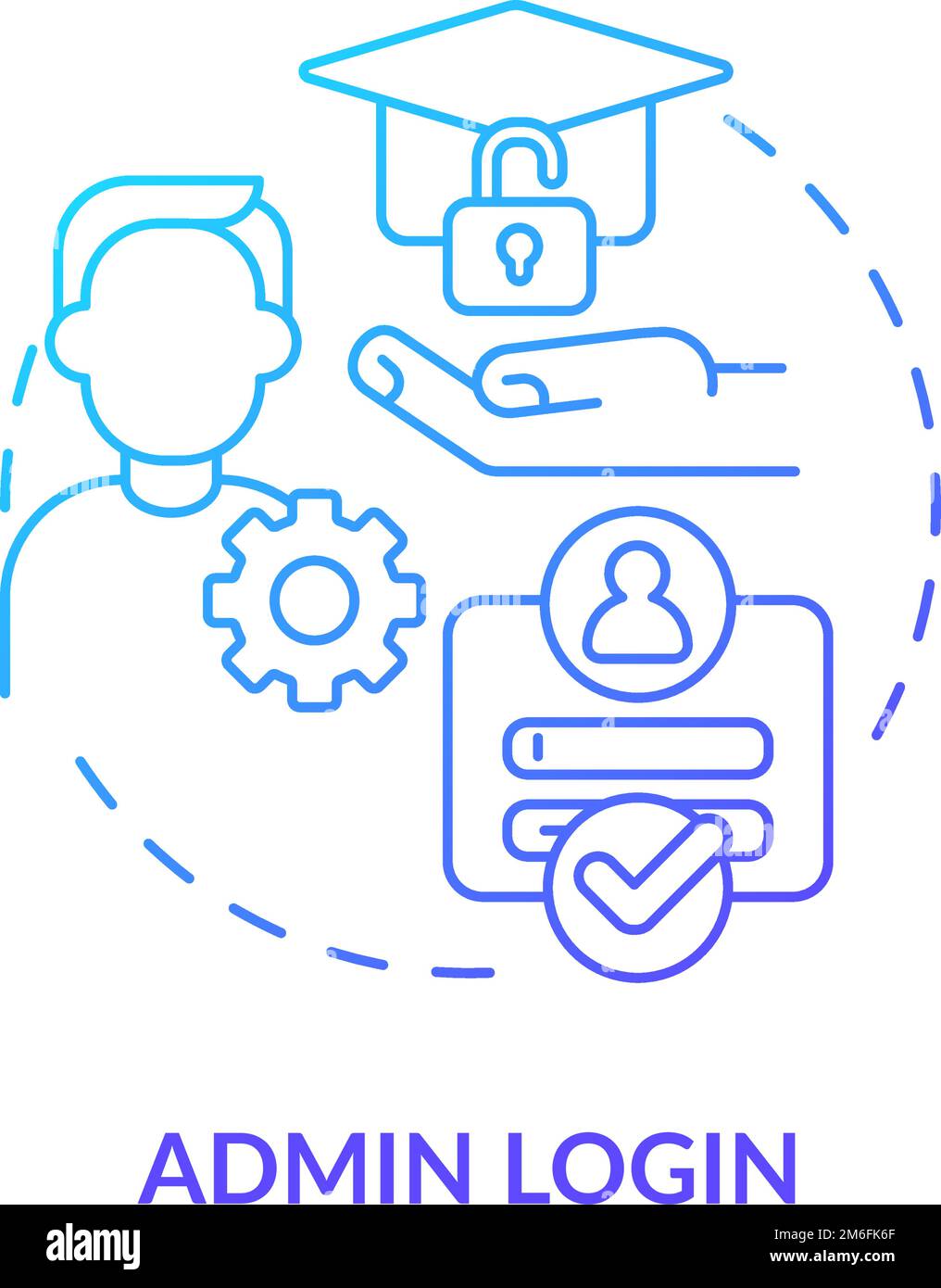 Admin login blue gradient concept icon Stock Vector Image & Art - Alamy