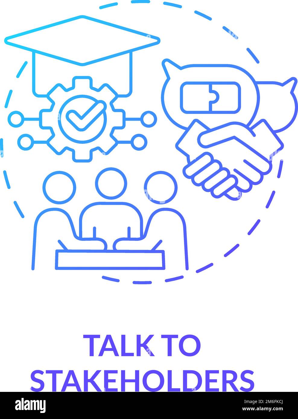 Talk to stakeholders blue gradient concept icon Stock Vector Image ...