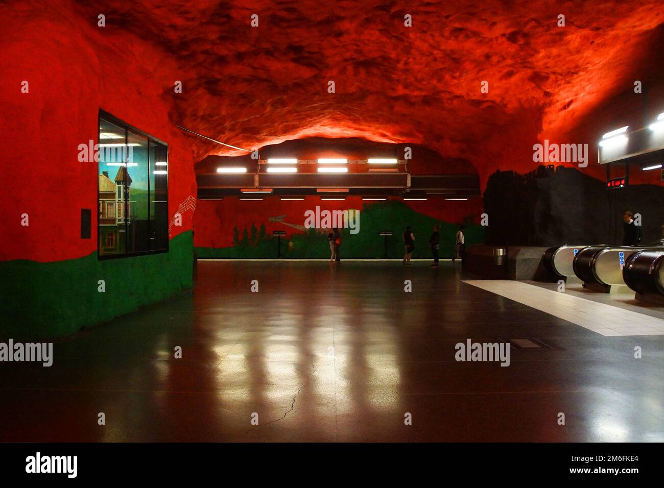 Fragment of the interior of the Solna centrum metro station Stock Photo ...