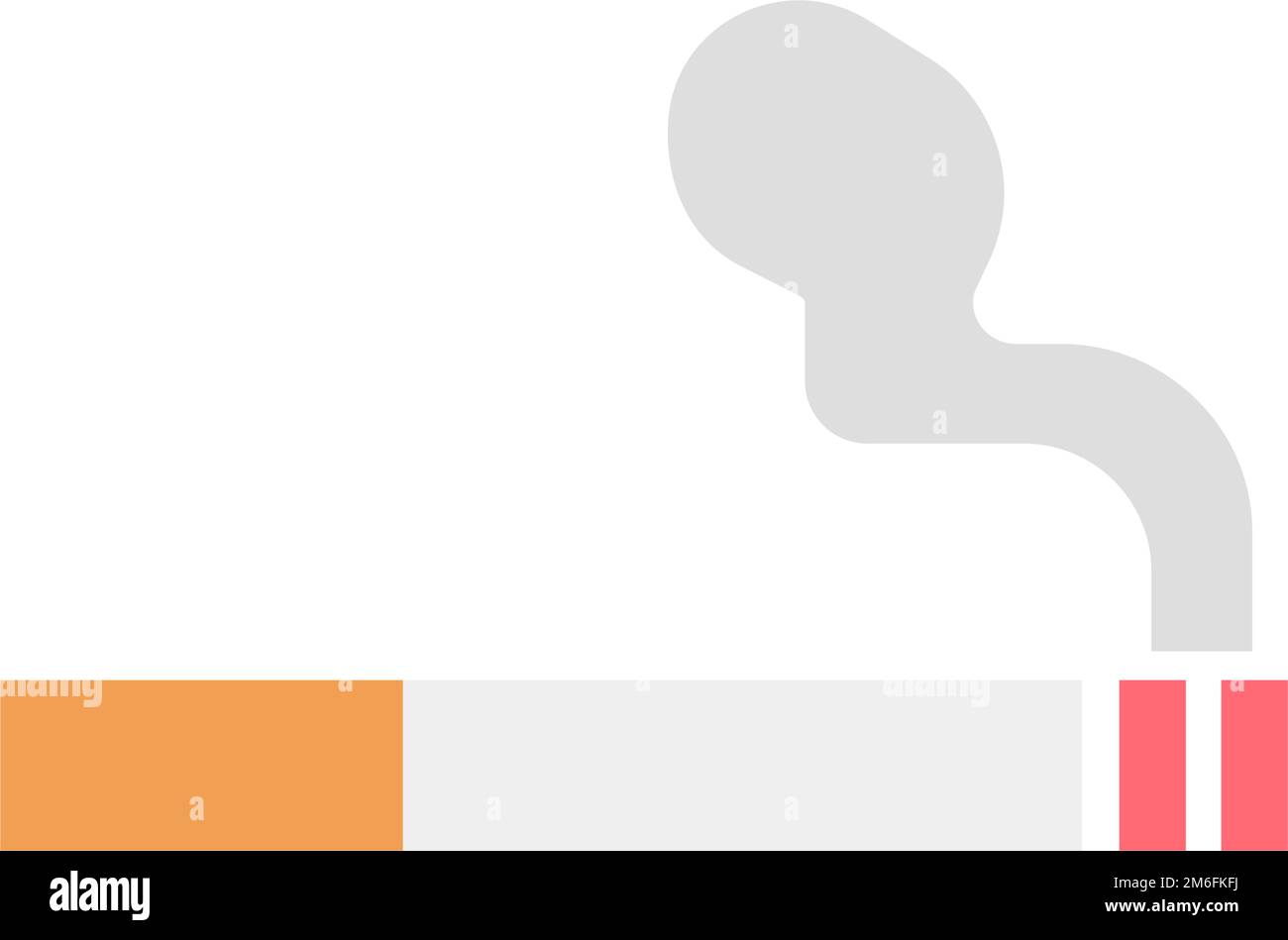 Burning tobacco icon. Smoking. Cigarette and smoke. Editable vector ...