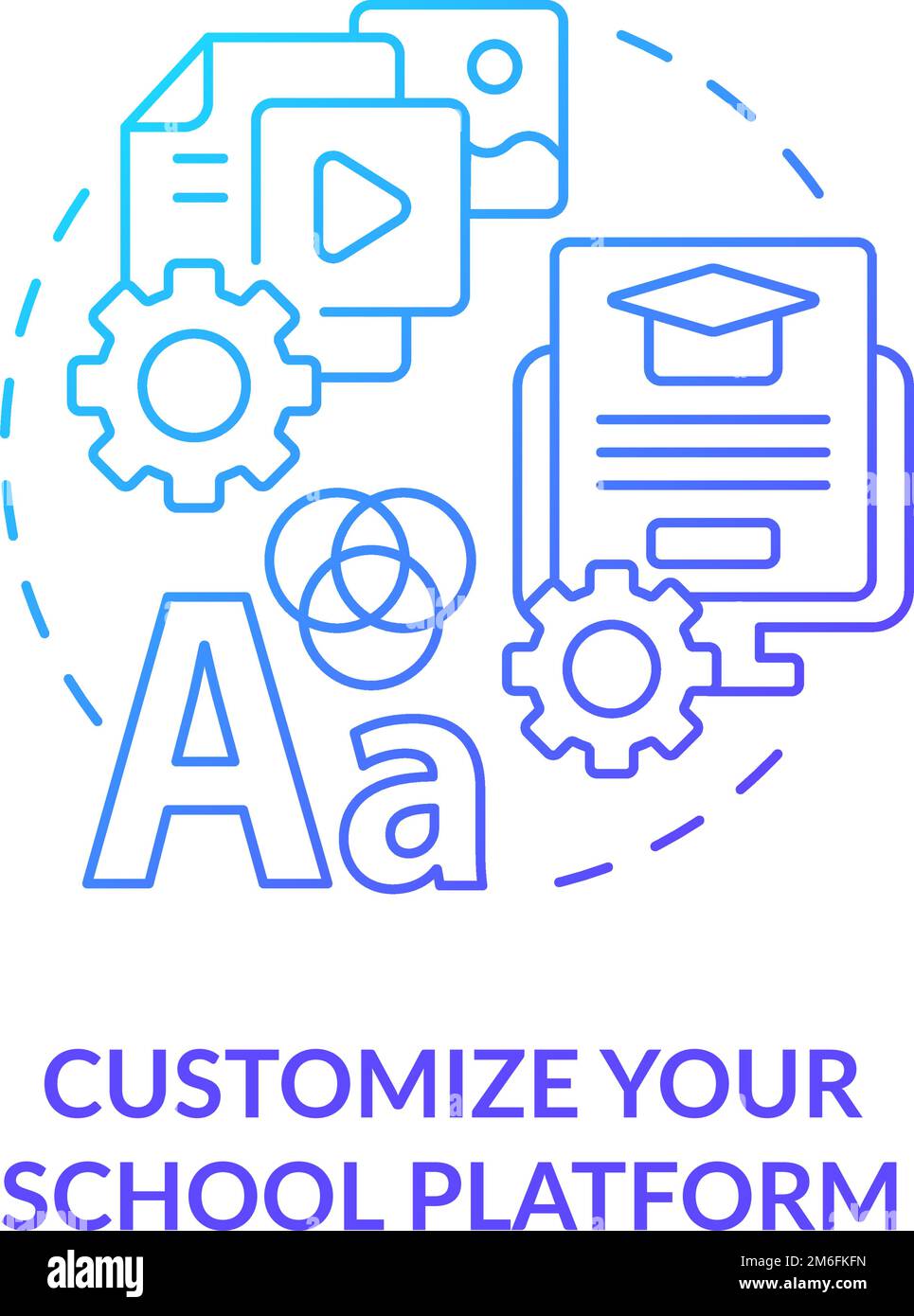 Customize your school platform blue gradient concept icon Stock Vector ... Customize your school platform blue gradient concept icon Stock Vector ...
