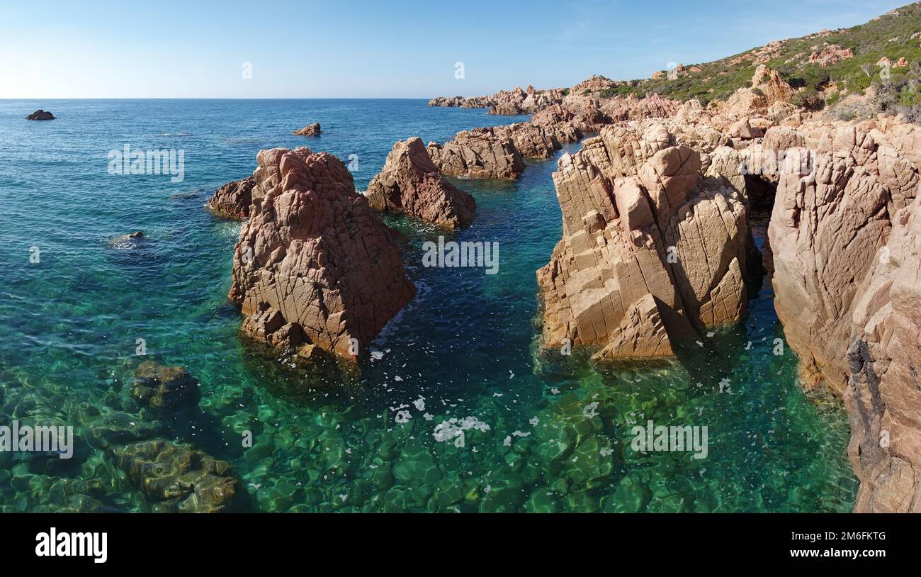 Rock formations Cala di Tinnari - Costa Paradiso - Sardinia Stock Photo ...