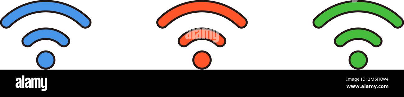 Wi-Fi sign set. Network Icon Set. Wireless Radio. Editable vector Stock ...