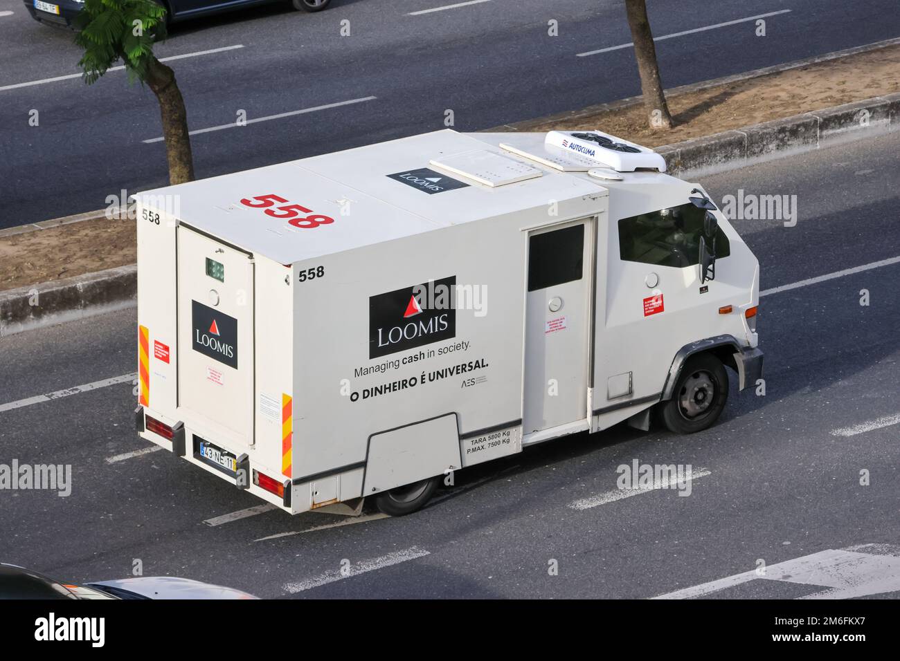 The Vehicle for transporting valuables from the security company ...
