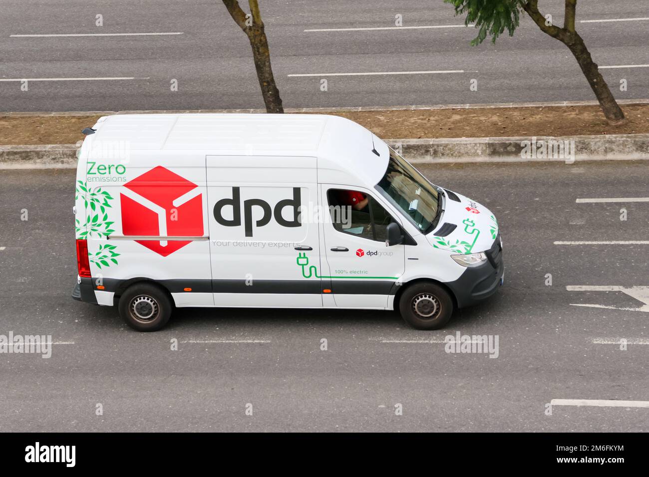 The Express goods transport vehicle from the company DPD Portugal Stock ...