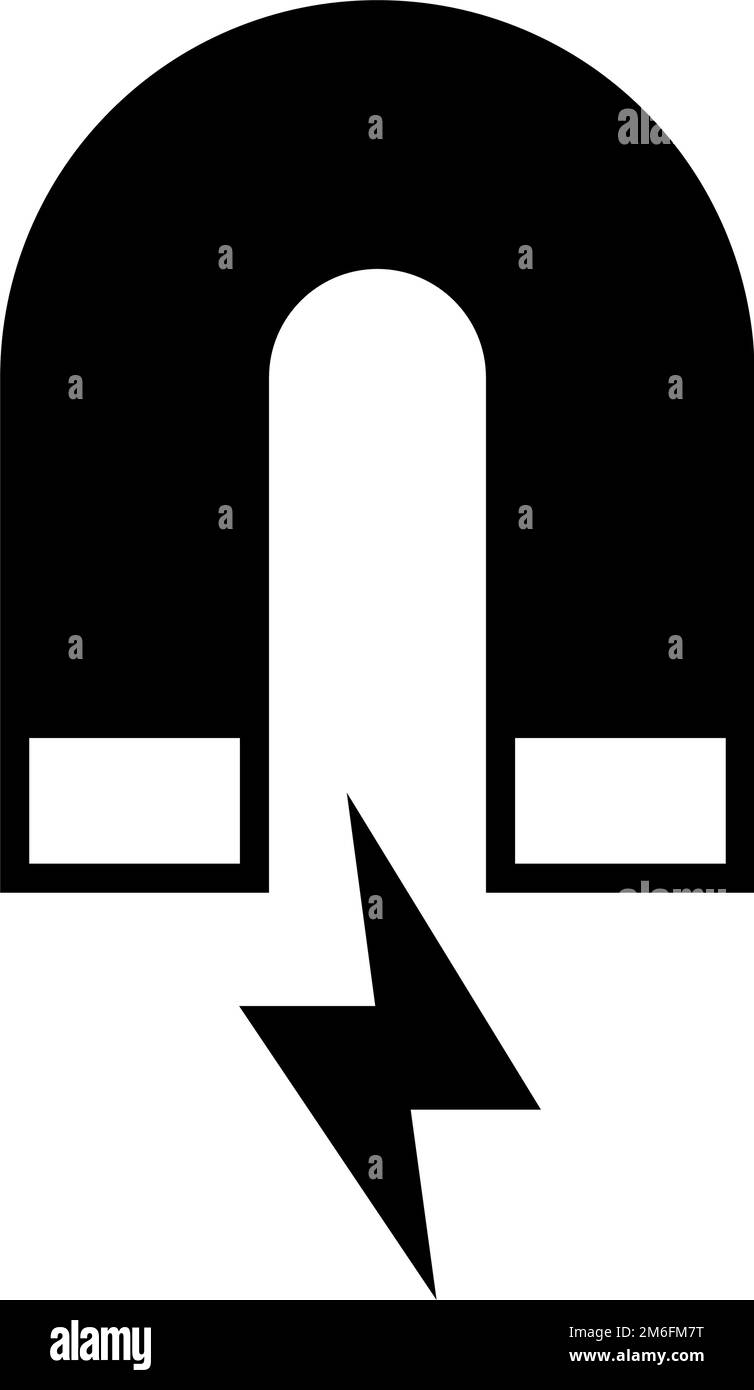 Magnet icon. Science lab equipment. Magnetic field. Editable vector ...