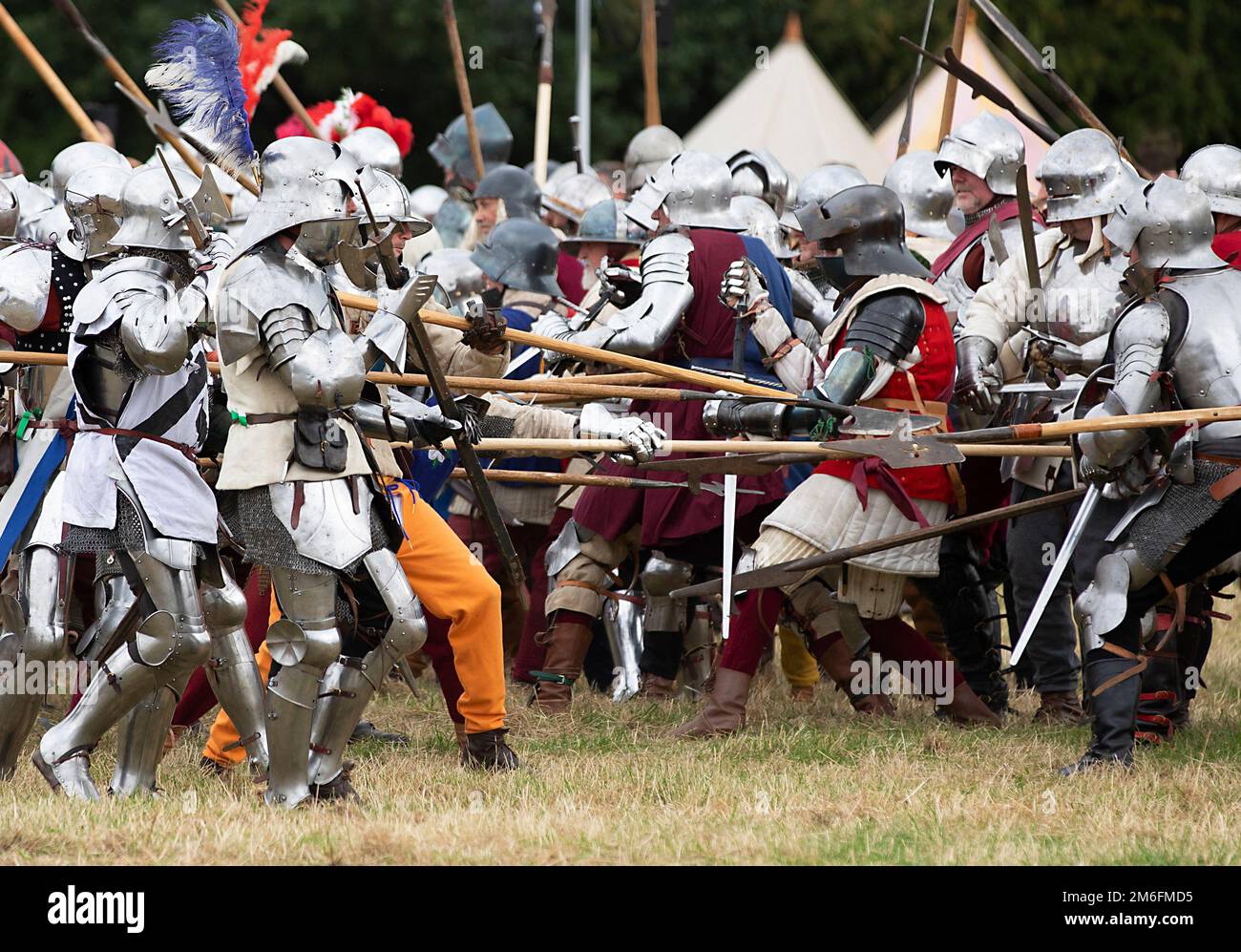 Battle re-enactment War of the Roses Bosworth England Stock Photo - Alamy