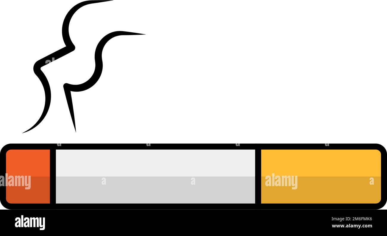 Flat design cigarette icon and smoke. Smoking. Editable vector Stock ...