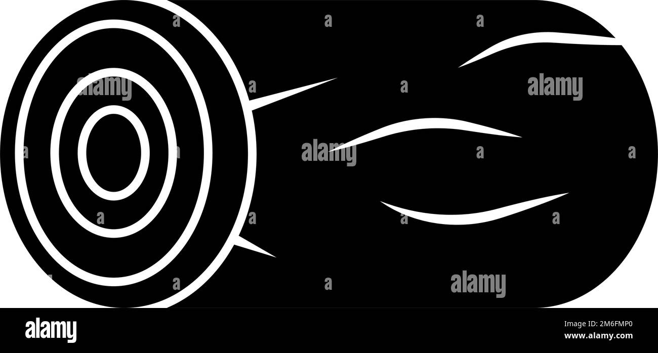 Silhouette icon of a log. Tree. Firewood and wood. Editable vector ...