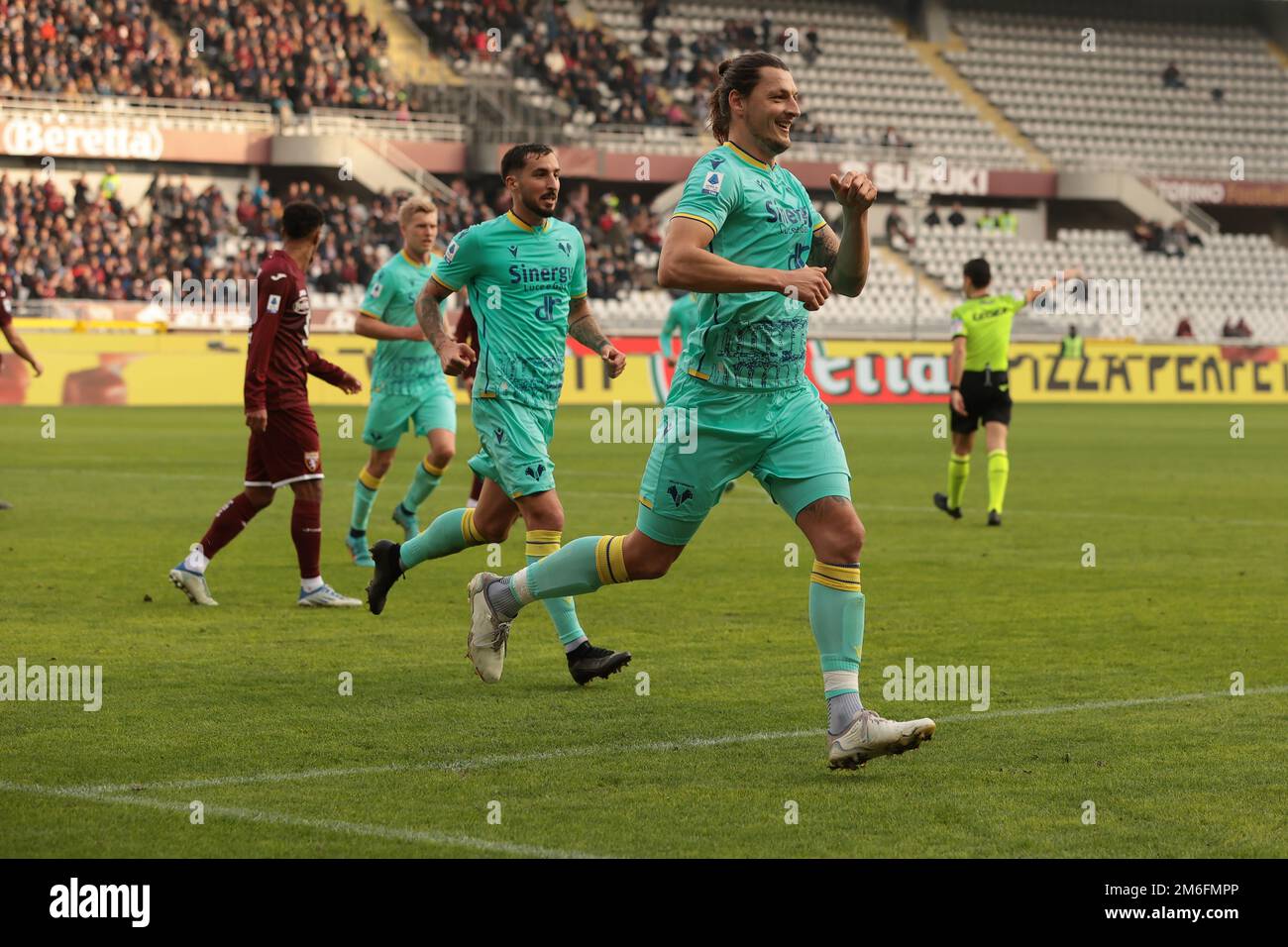 Turin, Italy, 4th January 2023. Milan Djuric of Hellas Verona ...