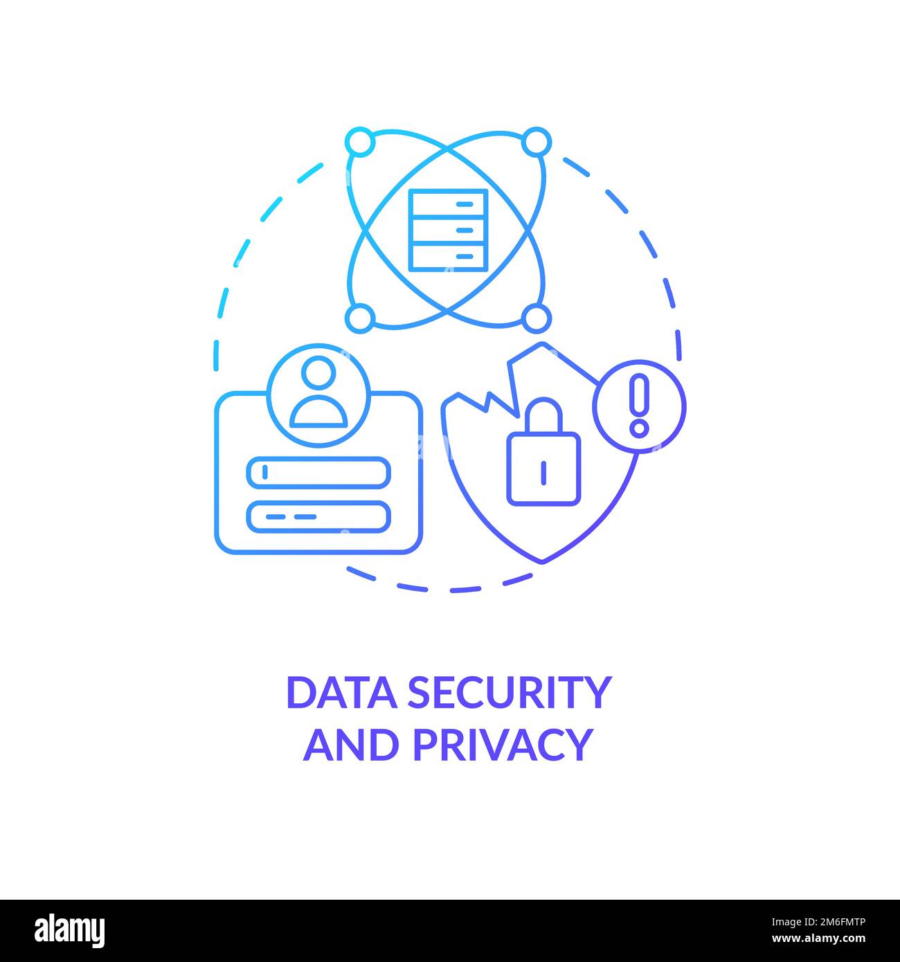 Data security and privacy blue gradient concept icon Stock Vector Image ...