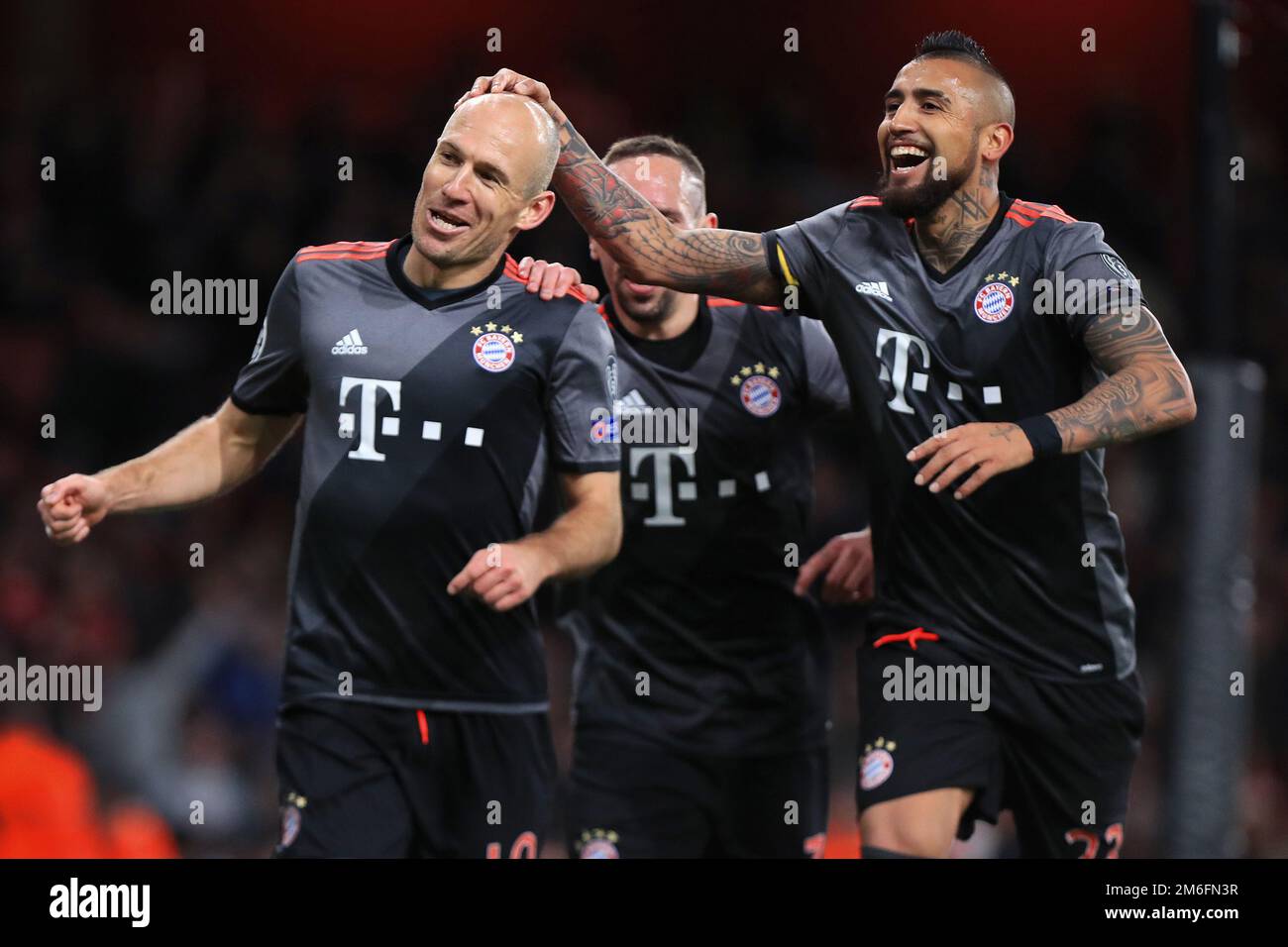 Arjen Robben of Bayern Munich celebrates after scoring as he makes it 1 ...
