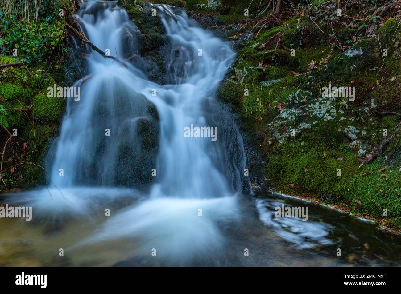River waterfall in the portuguese national park of Geres, in the north ...