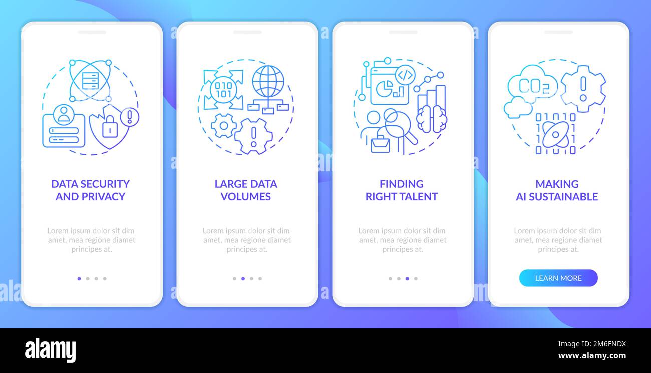 Data Science Challenges Blue Gradient Onboarding Mobile App Screen
