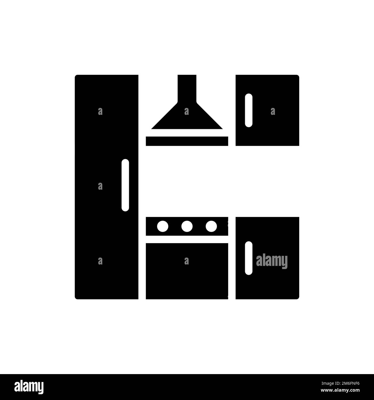 Simple kitchen furniture set Black and White Stock Photos & Images - Alamy