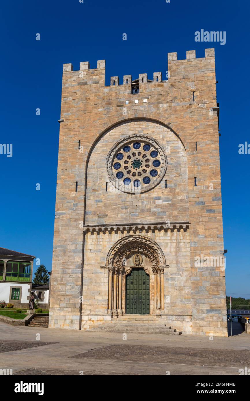 View of the Church San Nicolas de Portomarin. Lugo, Spain Stock Photo ...