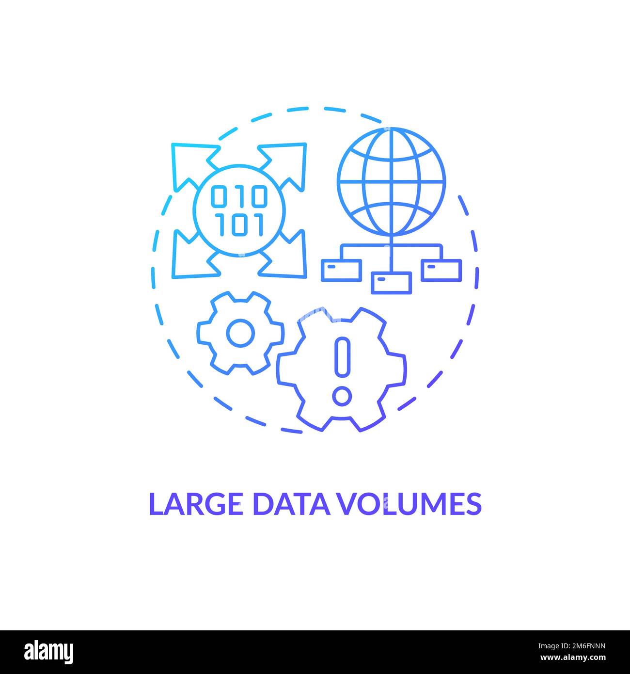 Large Data Volumes Blue Gradient Concept Icon Stock Vector Image And Art