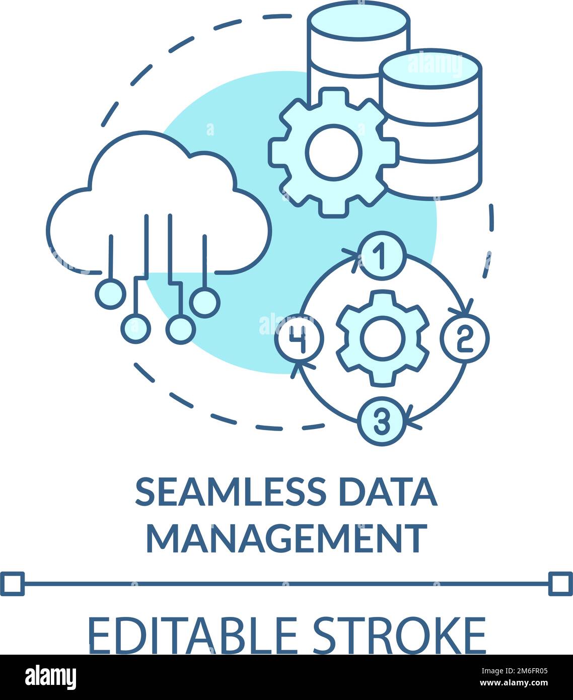 Seamless Data Management Turquoise Concept Icon Stock Vector Image And Art Alamy