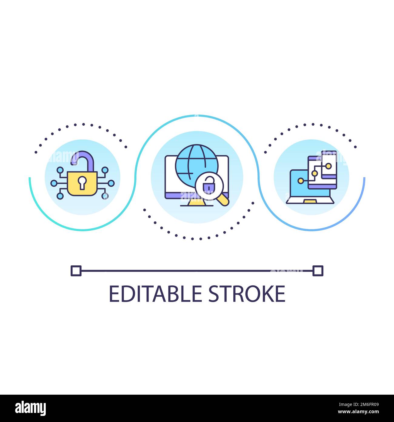 Multiple devices usage and security loop concept icon Stock Vector ...
