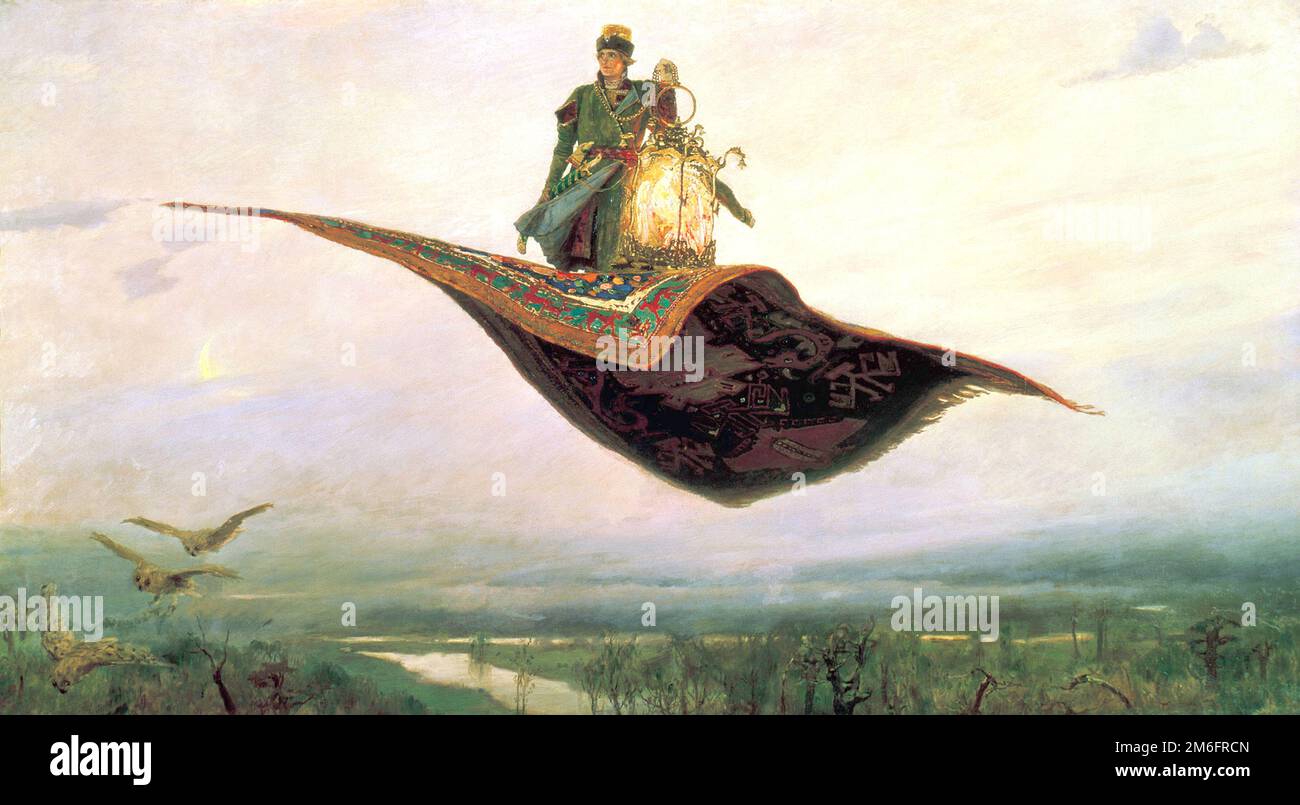 Viktor Vasnetsov - The Flying Carpet, a depiction of the hero of Russian folklore, Ivan ...