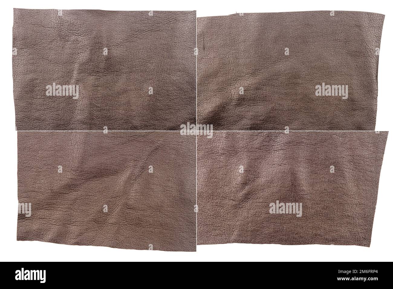 Collection of brown leather textures isolated on white background ...