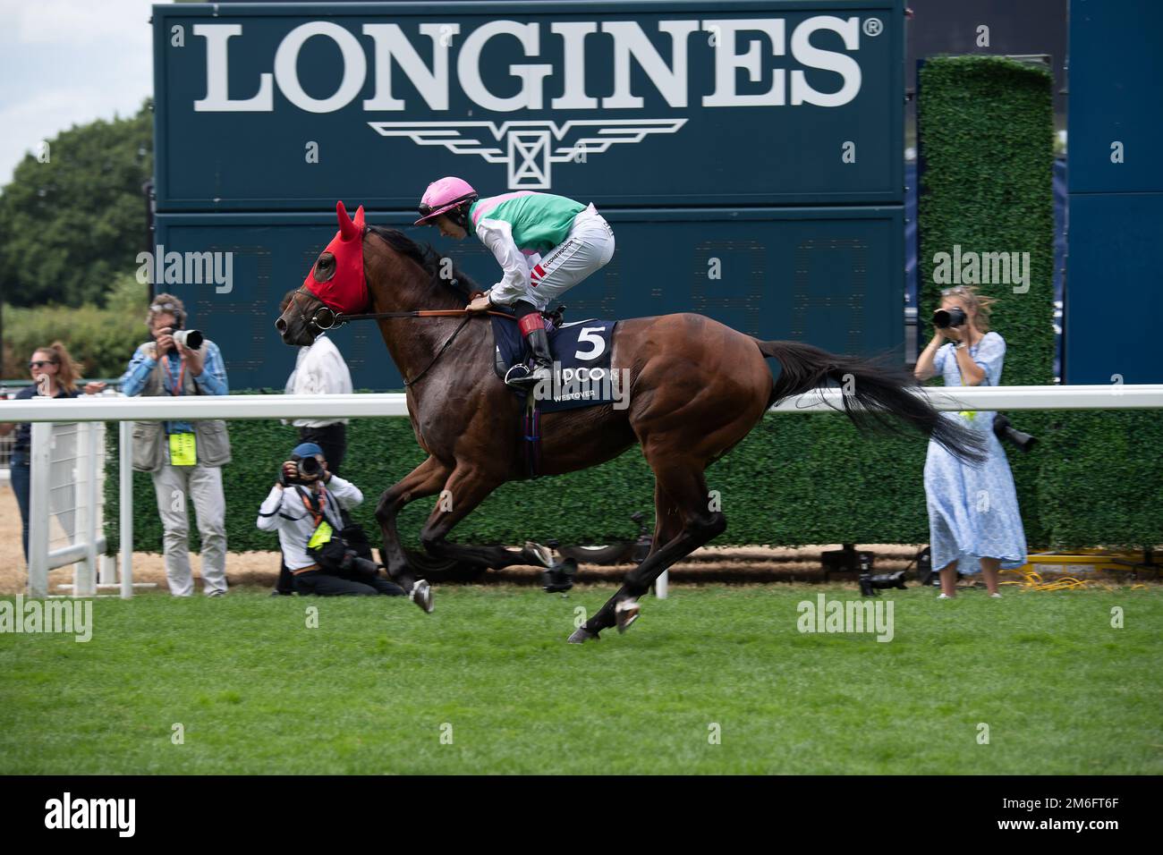 Ascot, Berkshire, UK. 23rd July, 2022. Jockey Colin Keane riding horse ...