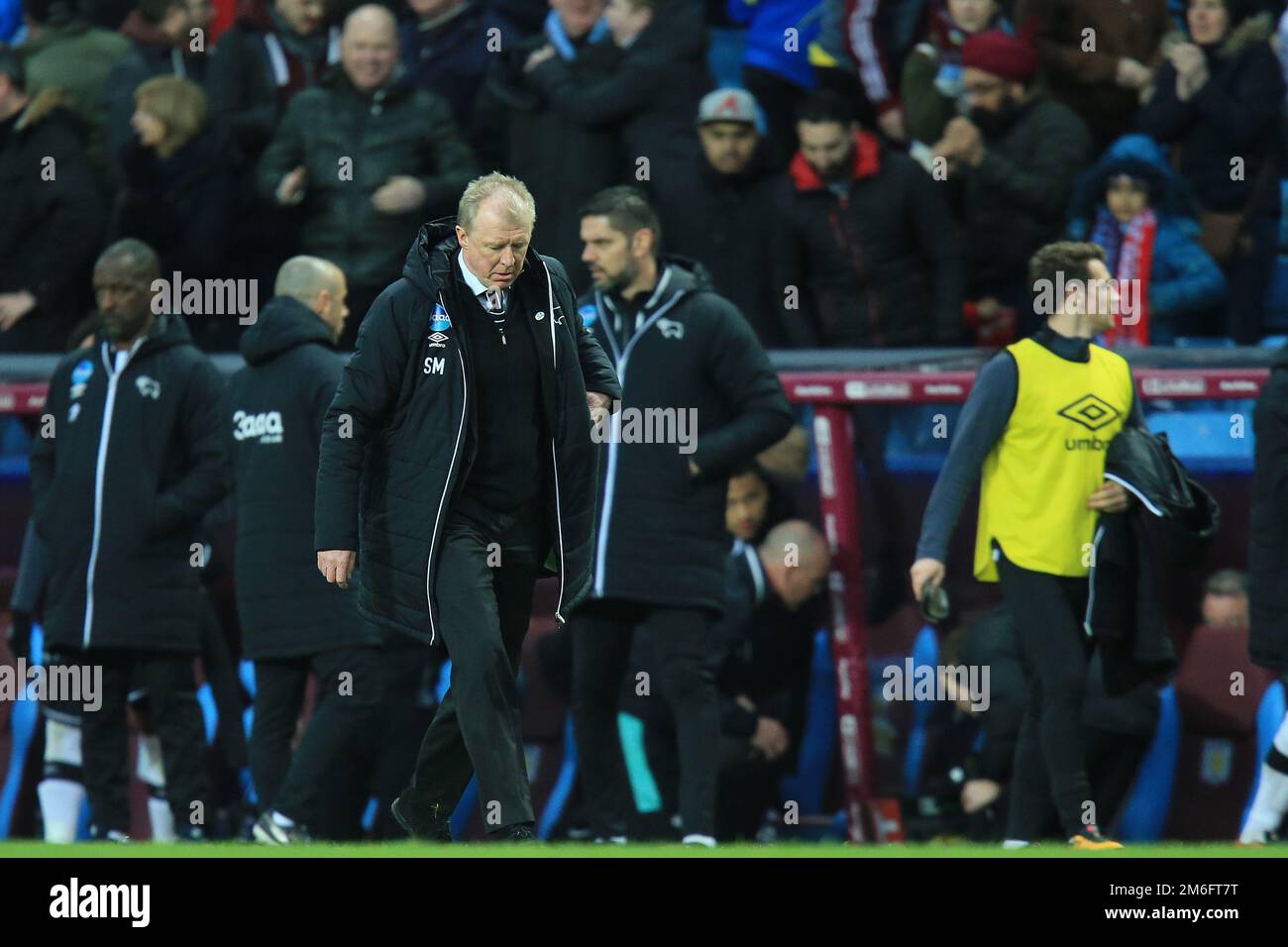 A dejected Derby County Manager Steve McClaren at full time - Aston ...