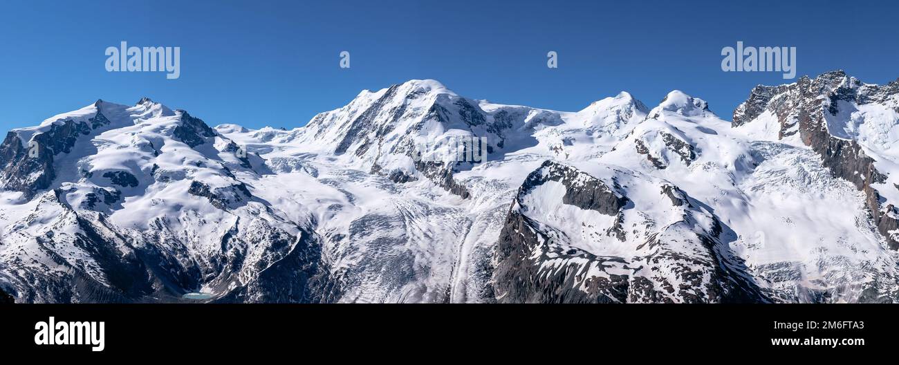 Alpine mountain ridge on border of Switzerland and Italy. Beautiful ...