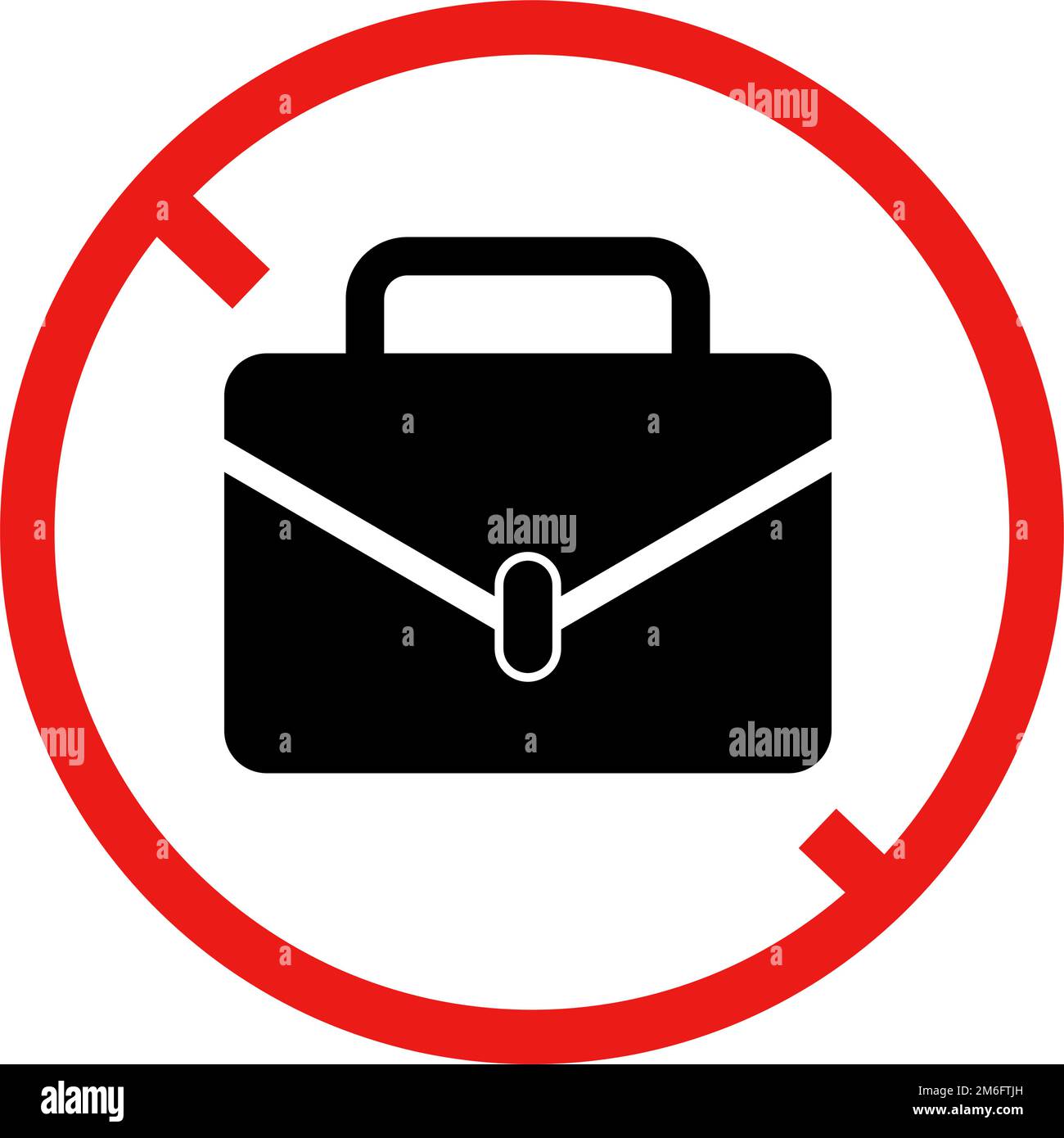 Business Bag and Prohibited Sign. No luggage allowed. Editable vector ...