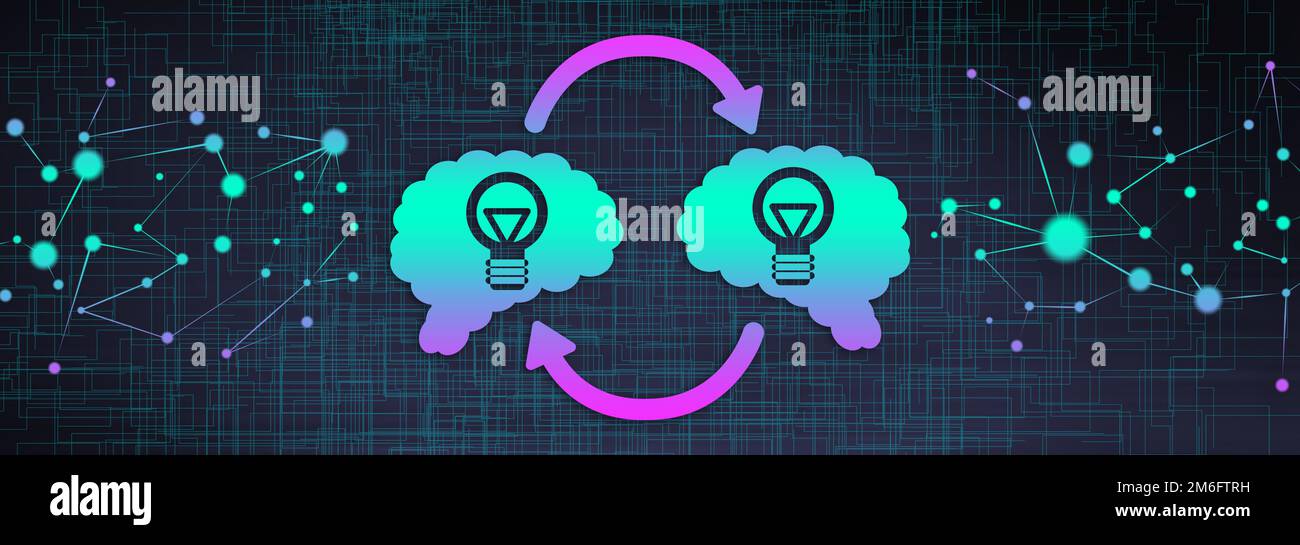 Illustration of a knowledge sharing concept Stock Photo - Alamy