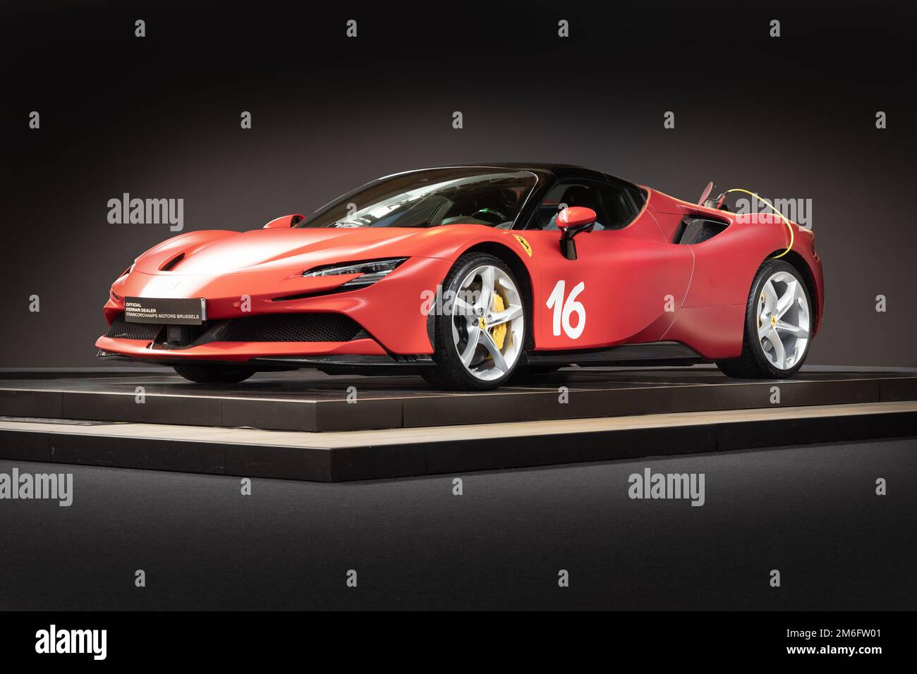BRUSSELS, BELGIUM-DECEMBER 26, 2022: Ferrari SF90 Spider (Type F173 ...